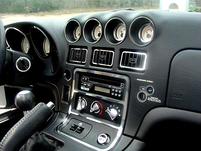 Dodge Viper Gen 2 Center Dash Gage Trim Inner and Outer Rings - 8pc ...